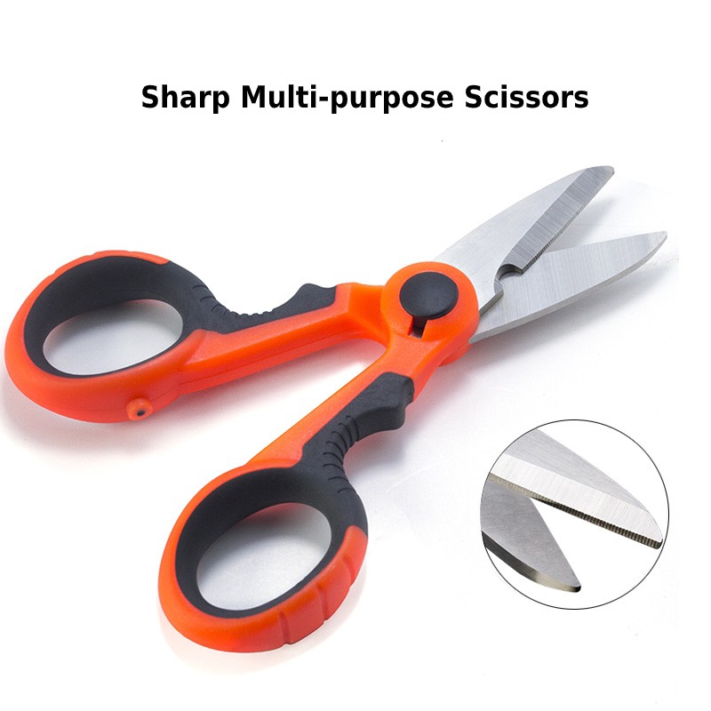 Sharp Multi Function Stainless Steel Scissors Multipurpose Fishing ...