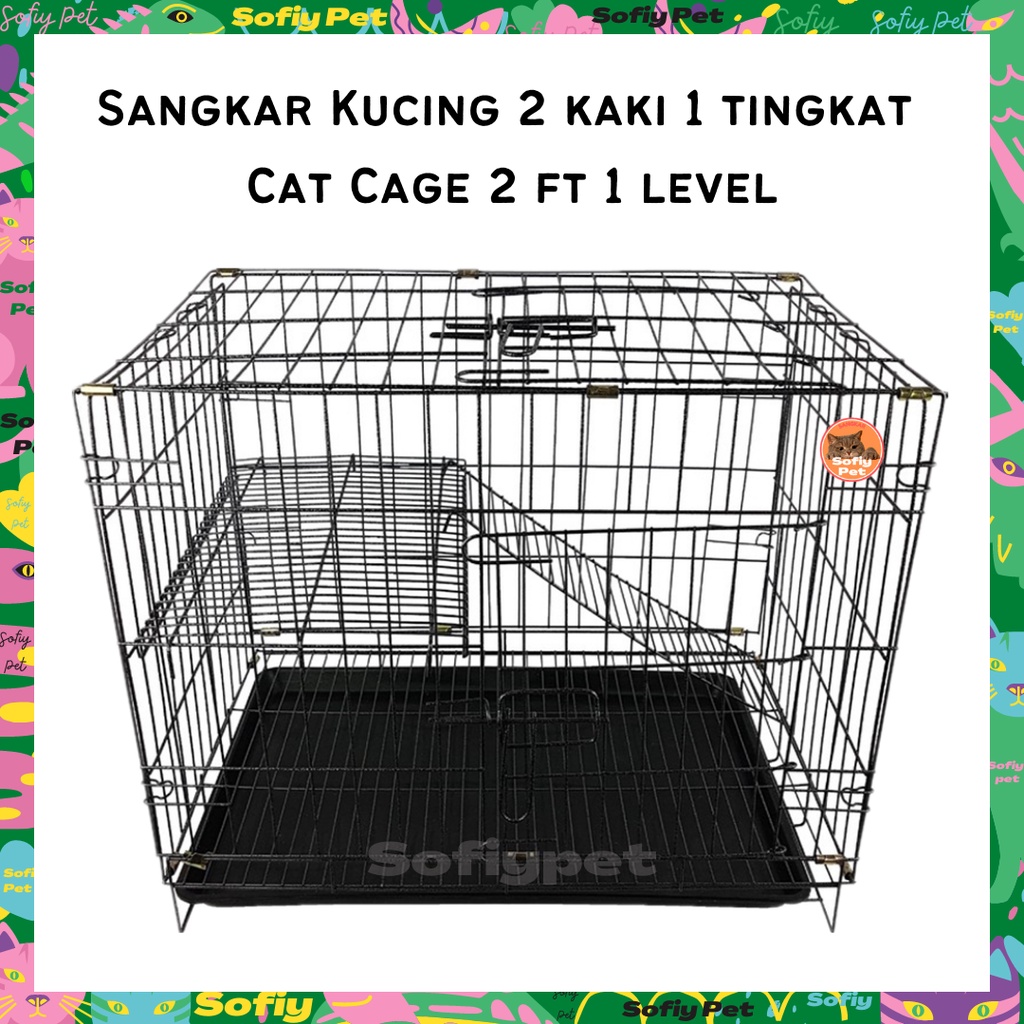Sangkar Kucing 2 Kaki 1 tingkat PLATFORM BESAR / 2 Ft Cat Cage 2 Doors ...