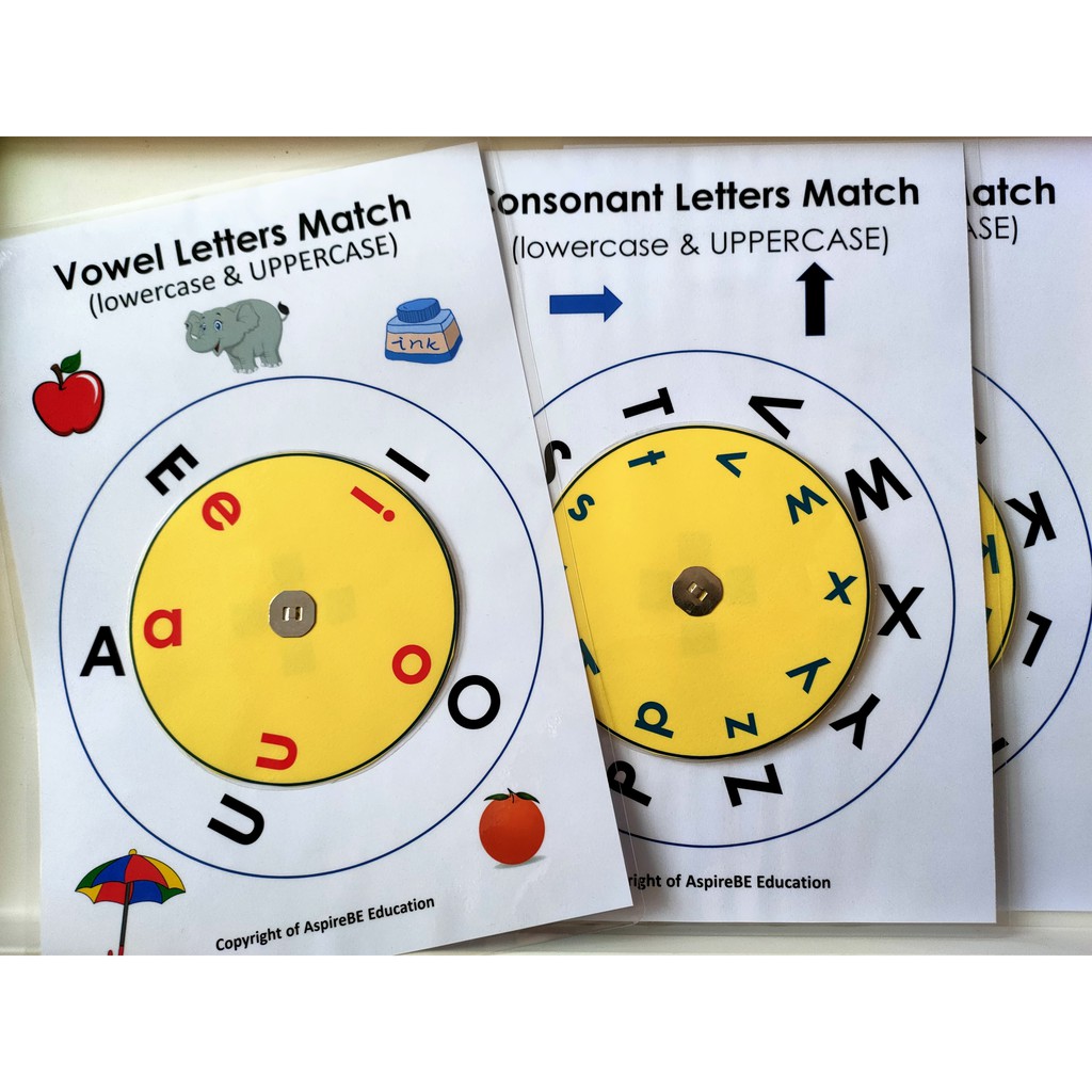 Montessori Early Years Learner Letter Pin Wheel Recognition Aa to Zz ...