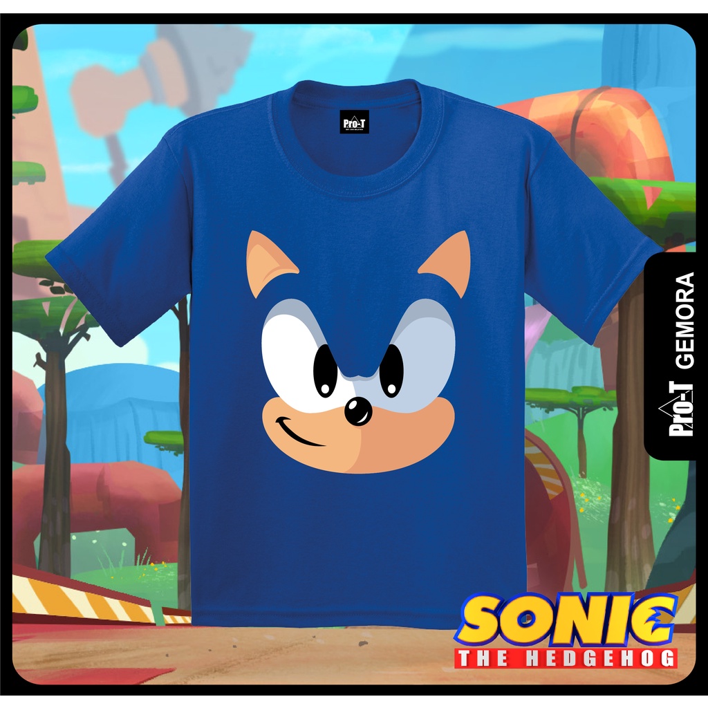 GEMORA_CARTOON SONIC THE HEDGEHOG ROYAL BLUE T-SHIRT KIDS & ADULT SIZE ...
