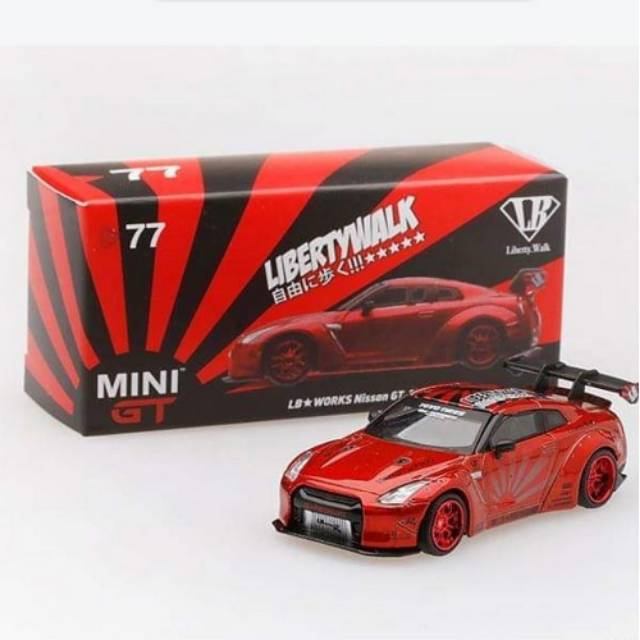 Minigt Mini GT Nissan GTR R35 Candy red Type 1 Rear Wing LBworks ...