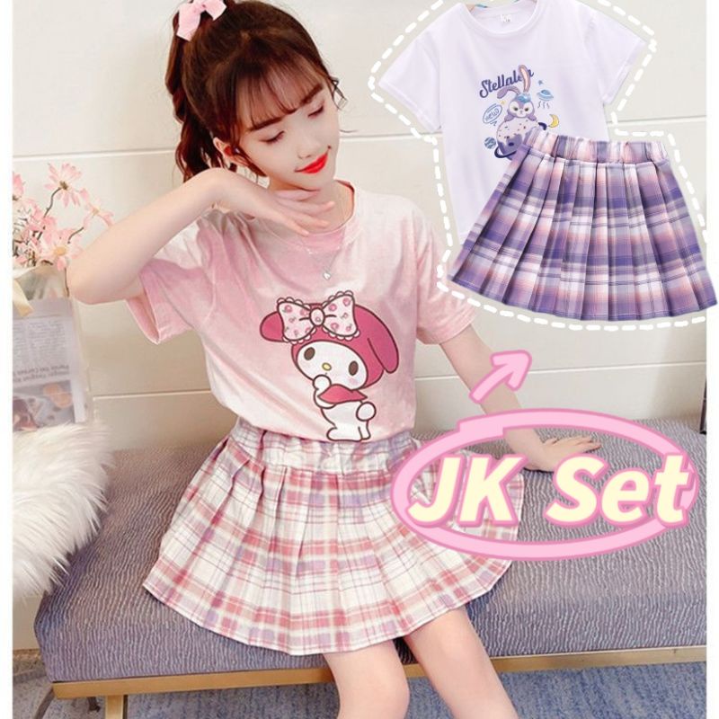 Melody Stella Lou JK style top and plaids skirt suits set uniform ...