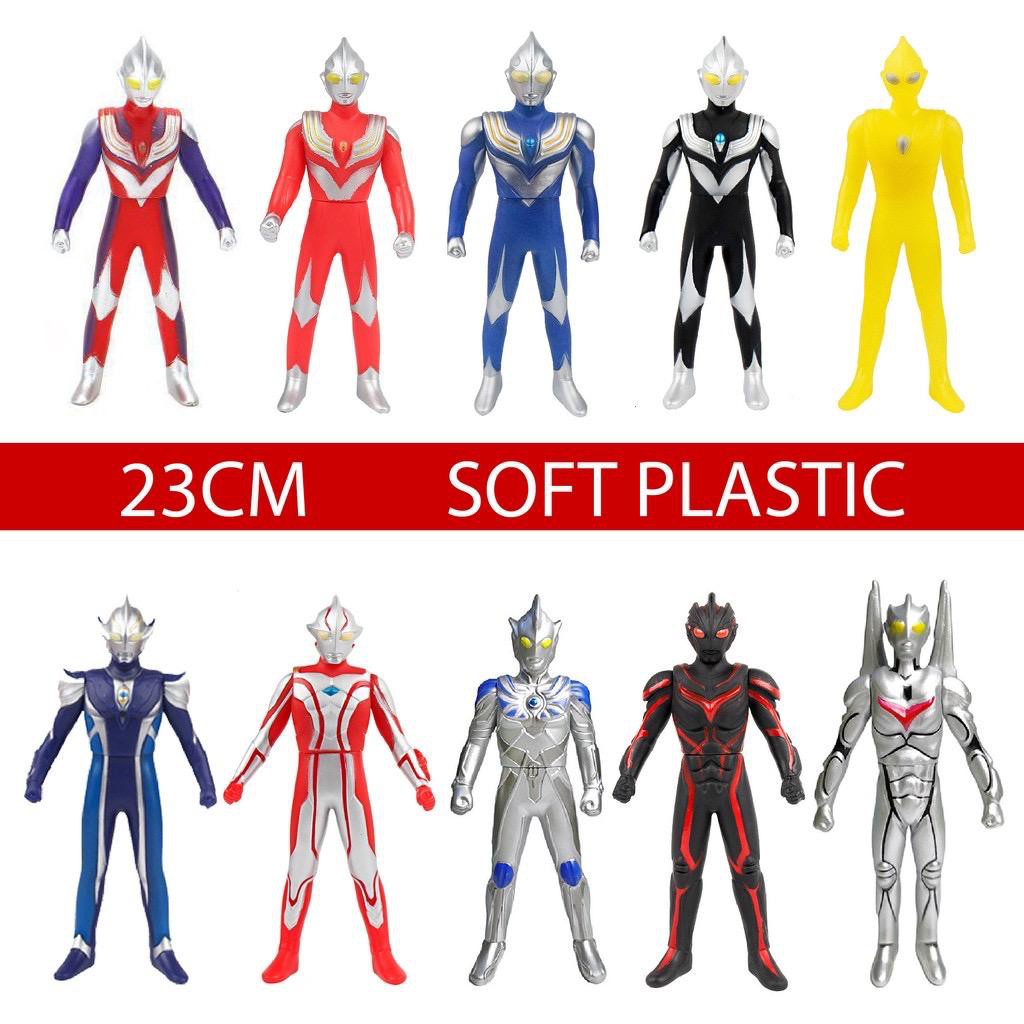 23cm Ultraman Soft Plastic Tiga Mebius Hikari Legend Dark Zagi Noa Big Sofubi Collection Figure ...