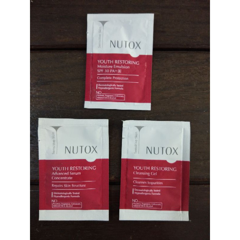 Nutox trial pack (1 set) cleasing gel + advanced serum concentrate ...