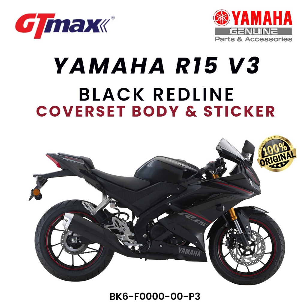 [ Yamaha R15 V3 Coverset Set ] Cover set Monster/ Black & Yellow ...