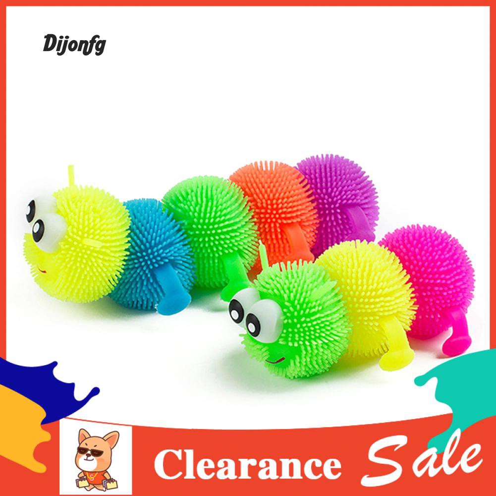 ♑Di Glowing Hair Puffer Caterpillar Soft Anti-Stress Sensory Fidget ...