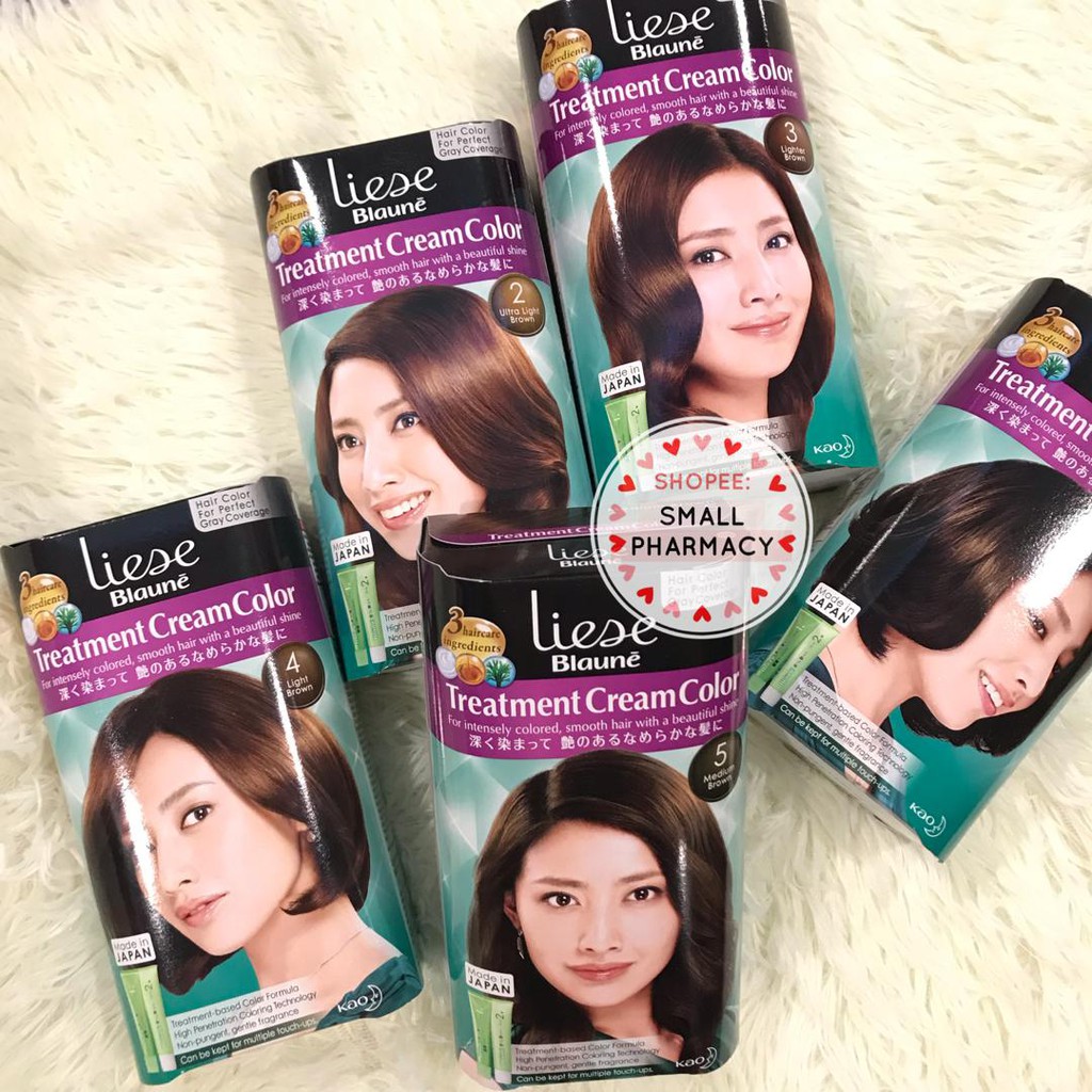 Liese Blaune Treatment Cream Color ( Dark Brown / Light Brown / Lighter ...