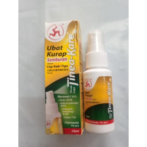 Three Legs Tinea Kare Antifungal SPRAY (Ubat Kurap Semburan Cap Kaki Tiga) 30ml 三脚标抗癣灵癣药喷剂 ...
