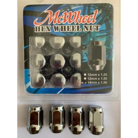 McWheel 19 mm & 21 mm HEX Chrome & Black Wheel Nut M14x1.5 ( 20 PCS ...