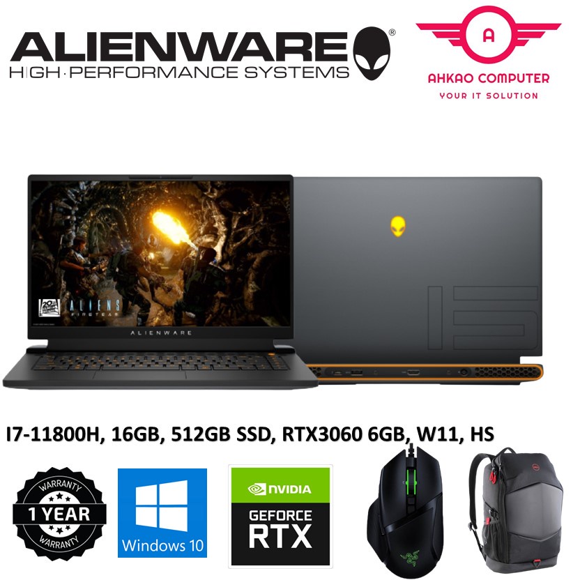 Dell Alienware M15 R6 80165-3060-W11 15.6'' FHD 165Hz Gaming Laptop ...