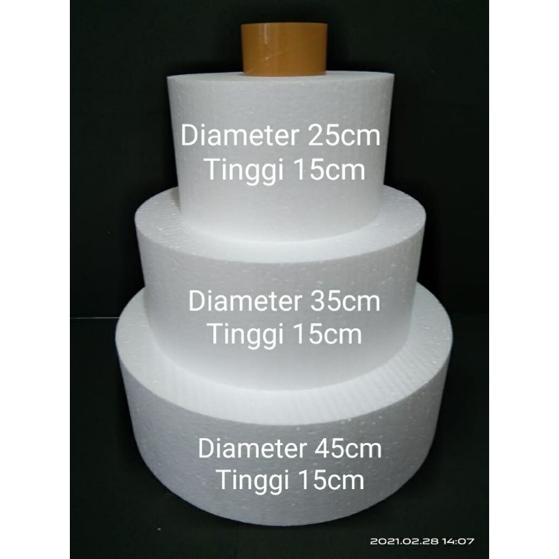 3 Tiers 45cm High Dummy Cake Styrofoam Cork Round Cake Tier Set ...