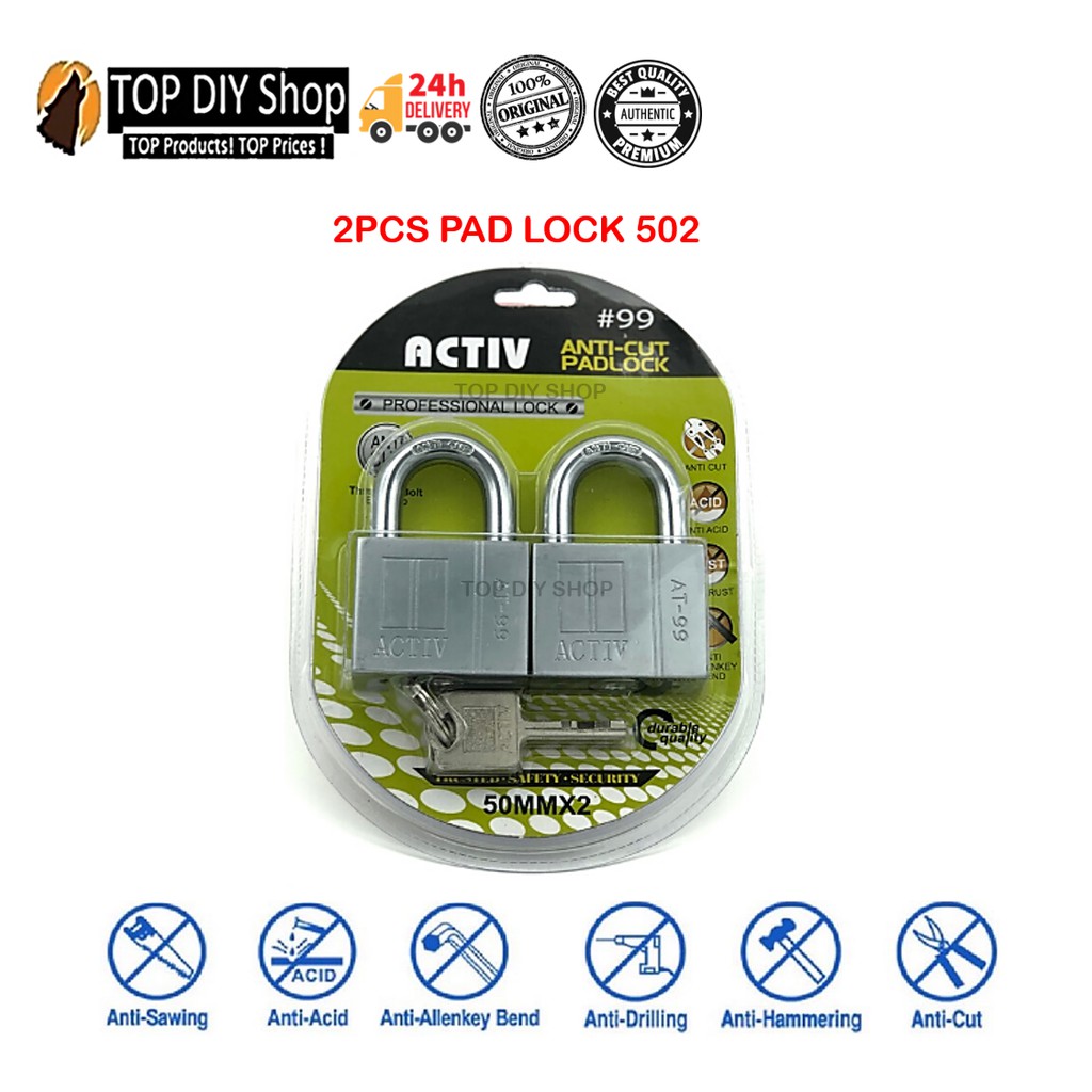 ACTIVE Anti-Cut PadLock / Top Security Padlock / House Lock / Door lock ...