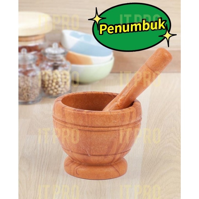PRO🏠 Size S Mortar Pestle Set Kitchen Tools Penumbuk Lesung Grinding ...