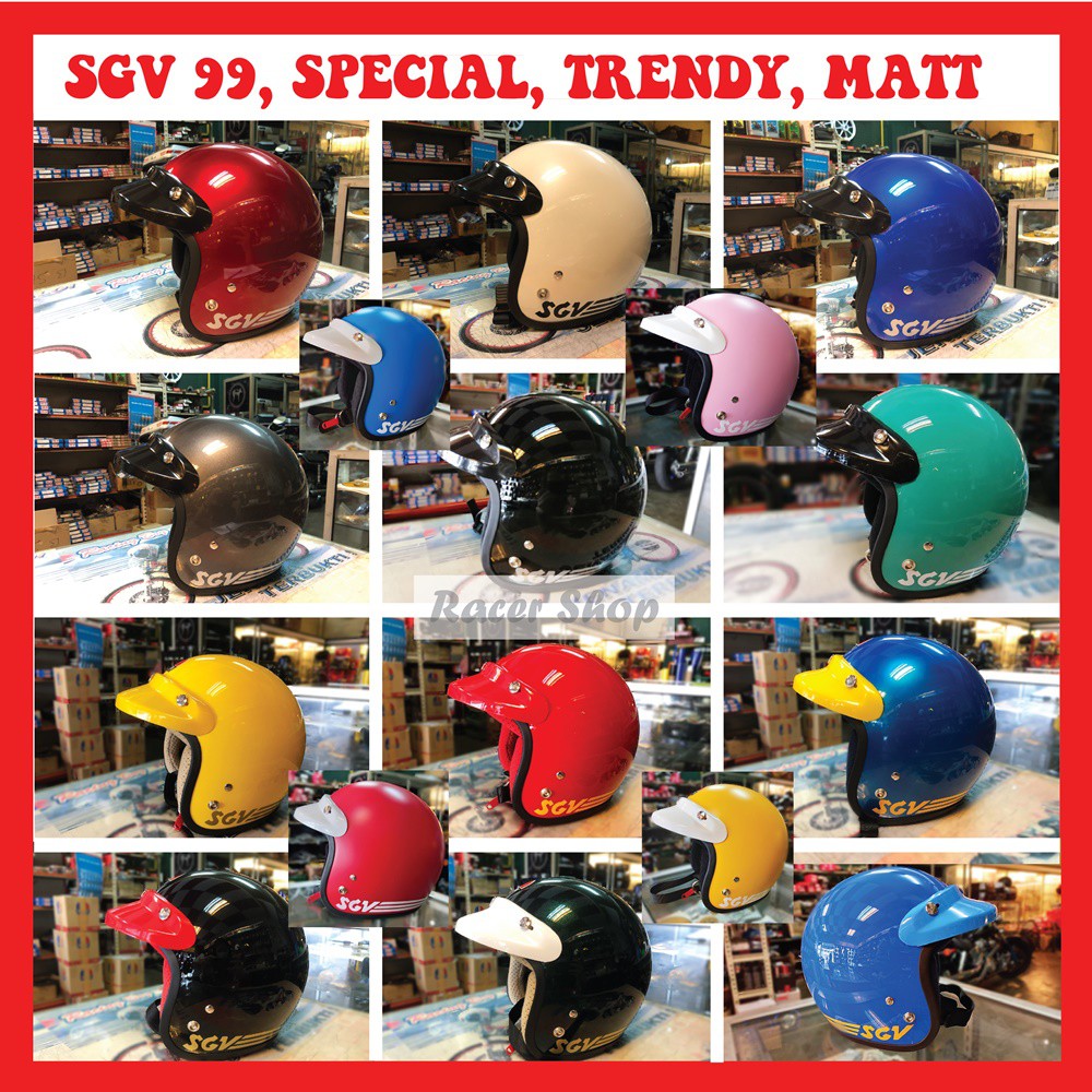 SGV 99 Helmet & SGV Special, Matt Adult, Motorcycle Red / White / Blue ...