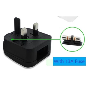 2flat pin to 3 pins Socket adaptor convertor with Safety Fuse | Shopee ...