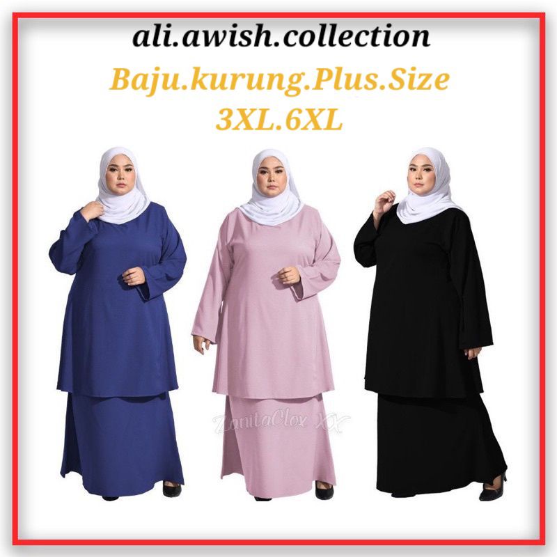 PLUS SIZE..>👚(3XL_6XL)🎁 BAJU KURUNG MODEN PLAIN Murah MUSLIMAH FASHION(PLUS SIZE) | Shopee Malaysia