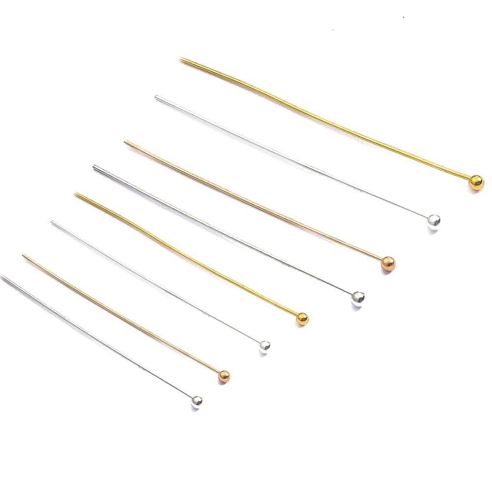 [200+pcs] 16 20 25 30 35 40 50 mm Metal Ball Head Pins For Diy Jewelry ...