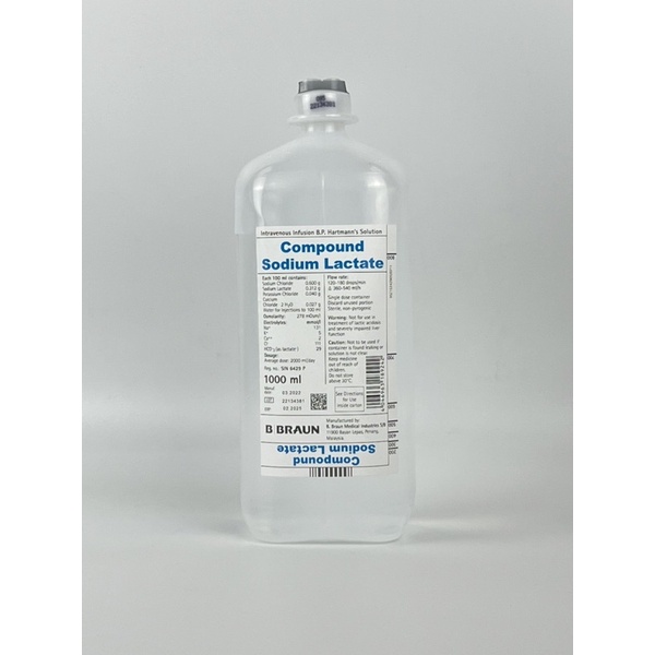 BBRAUN Hartmann fluid | Compound Sodium Lactate Intravenous fluid with ...