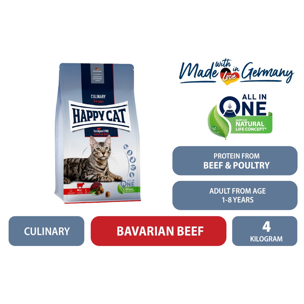 Happy Cat Culinary Adult Bavarian Beef 4kg | Shopee Malaysia