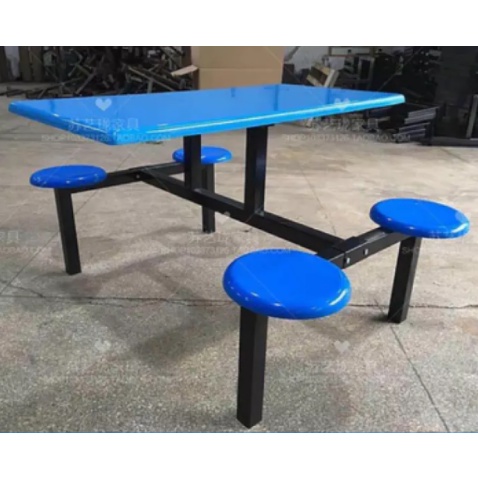 BLUE BIRU CANTEEN TABLE DESK OFFICE CAFETERIA CAFE Chairs Pejabat Kid ...