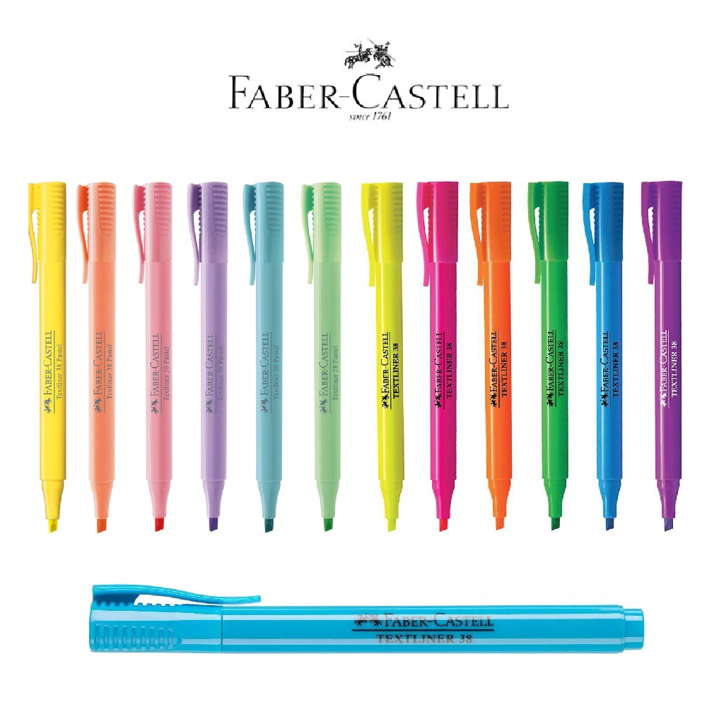 FABER CASTELL Textline highlighter Pen 38 Neon/Pastel Colour Type ...
