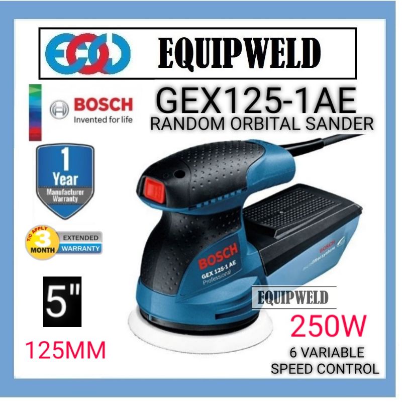 BOSCH GEX125-1AE / GEX125-1A 5" RANDOM ORBITAL ECCENTRIC SANDER 250W 125MM (CORDED) HEAVY DUTY ...