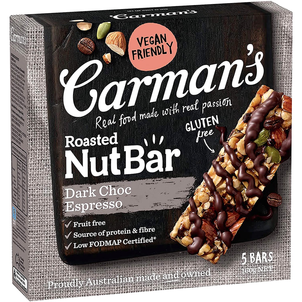 (EXP: 04/2024) CARMAN'S Roasted Nut Bars - Dark Choco Espresso Coffee ...
