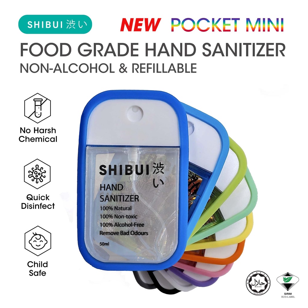 SHIBUI SF Pocket Mini Hand Sanitizer Spray Refillable & Non-Alcohol ...