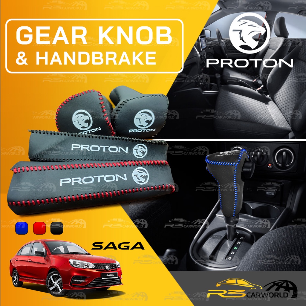 [𝐆𝐞𝐚𝐫 𝐊𝐧𝐨𝐛 𝐇𝐚𝐧𝐝𝐛𝐫𝐚𝐤𝐞 𝐂𝐨𝐯𝐞𝐫] PROTON SAGA VVT MC2 2019 - 2024 Leather ...