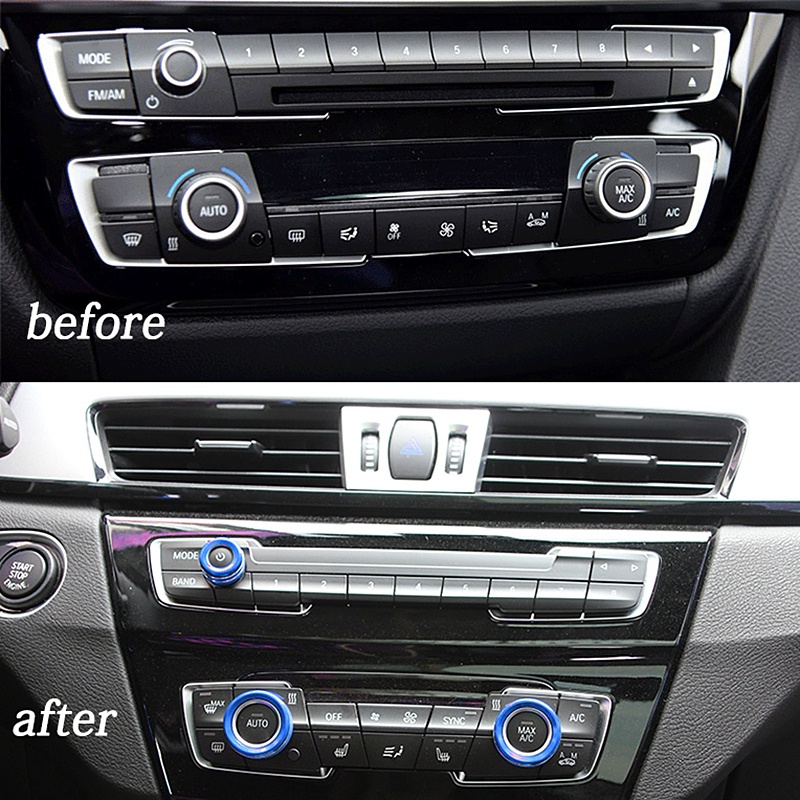 Air Condition Knobs Volume Control Button Decoration Cover Ring For BMW ...