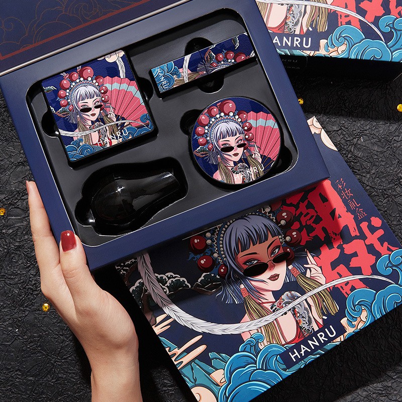 HANRU Makeup Gift Set with BB Cream Powder Lipstick Mushroom Puff 蘑菇头气垫 ...