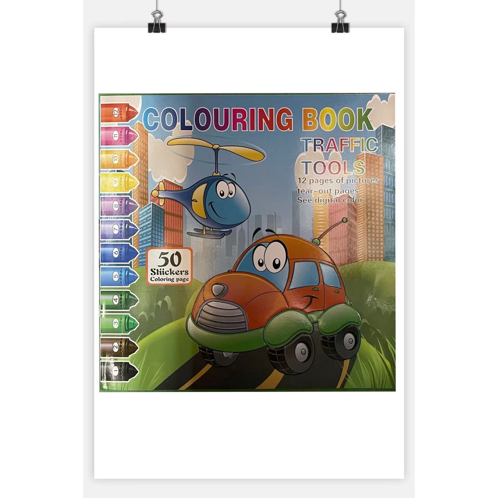 🇲🇾💥5 Design Colouring Book with Stickers Buku Warna Education Coloring ...