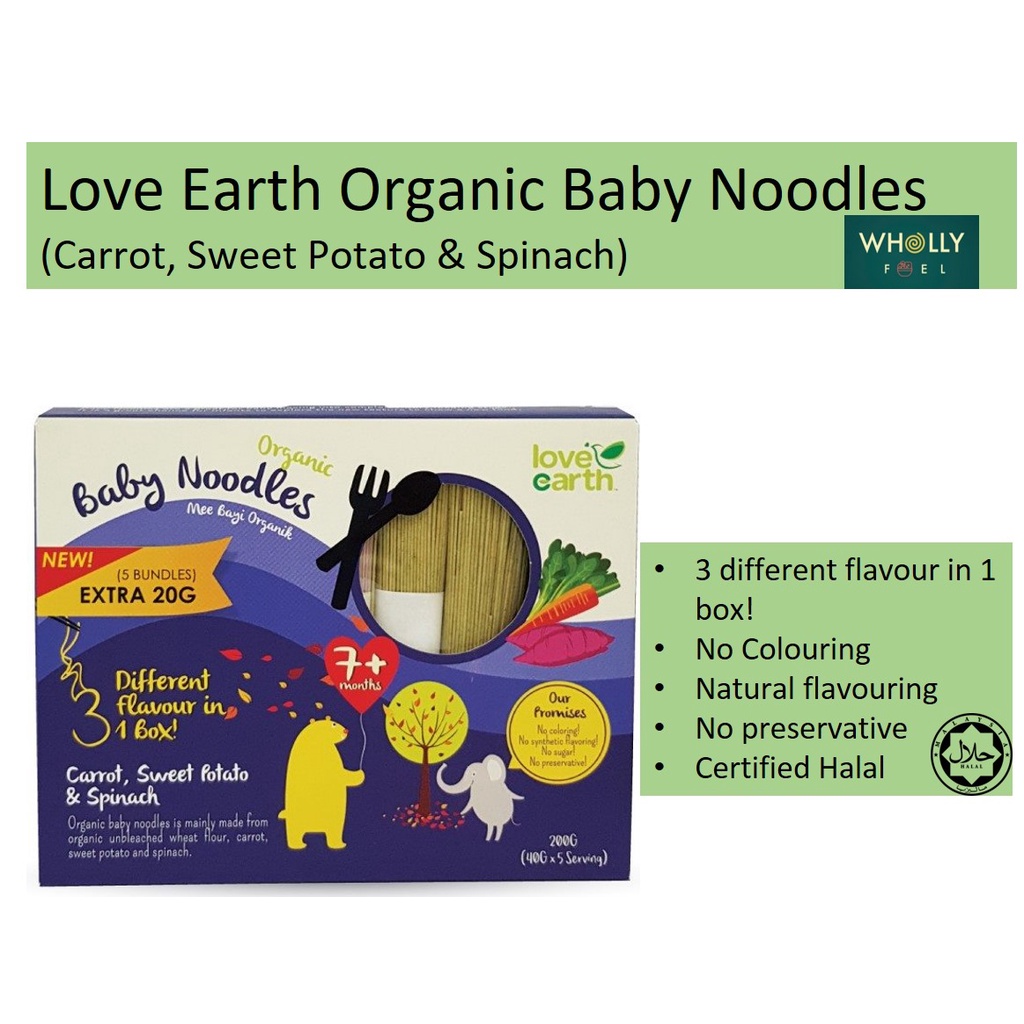 Love Earth Organic Baby Noodle 200g (40g 5 servings) | Shopee Malaysia