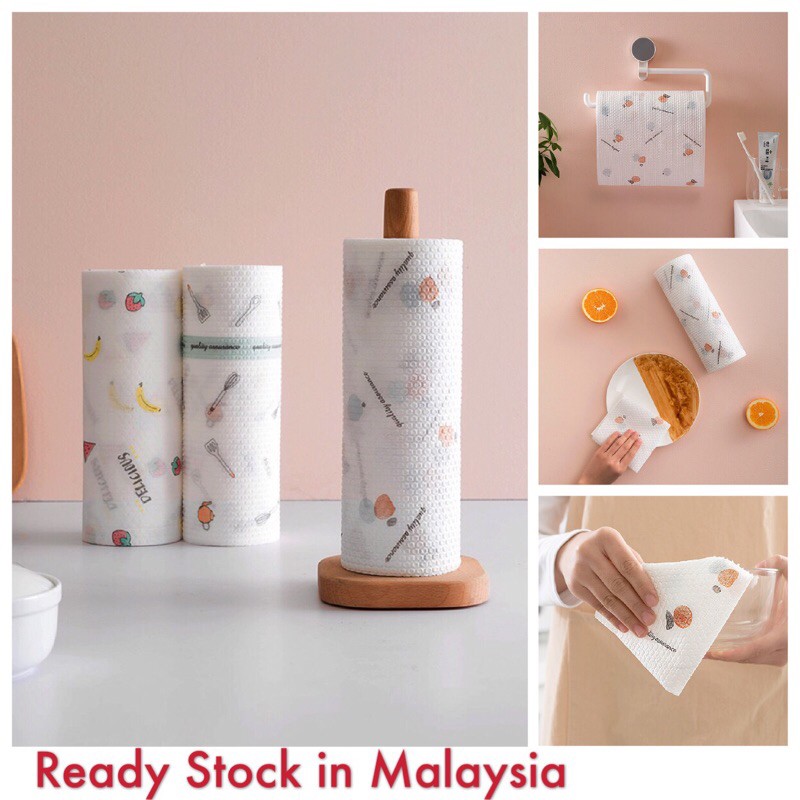 (Ready Stock) Washable Lazy Rag Kitchen Non-woven Towel Wet and Dry ...