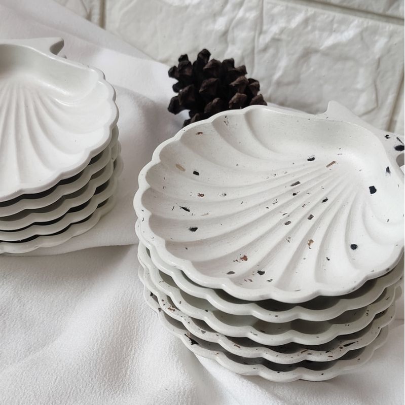 Shell tray | Cement container | Shell Concrete Tray | Jewelery/trinket ...