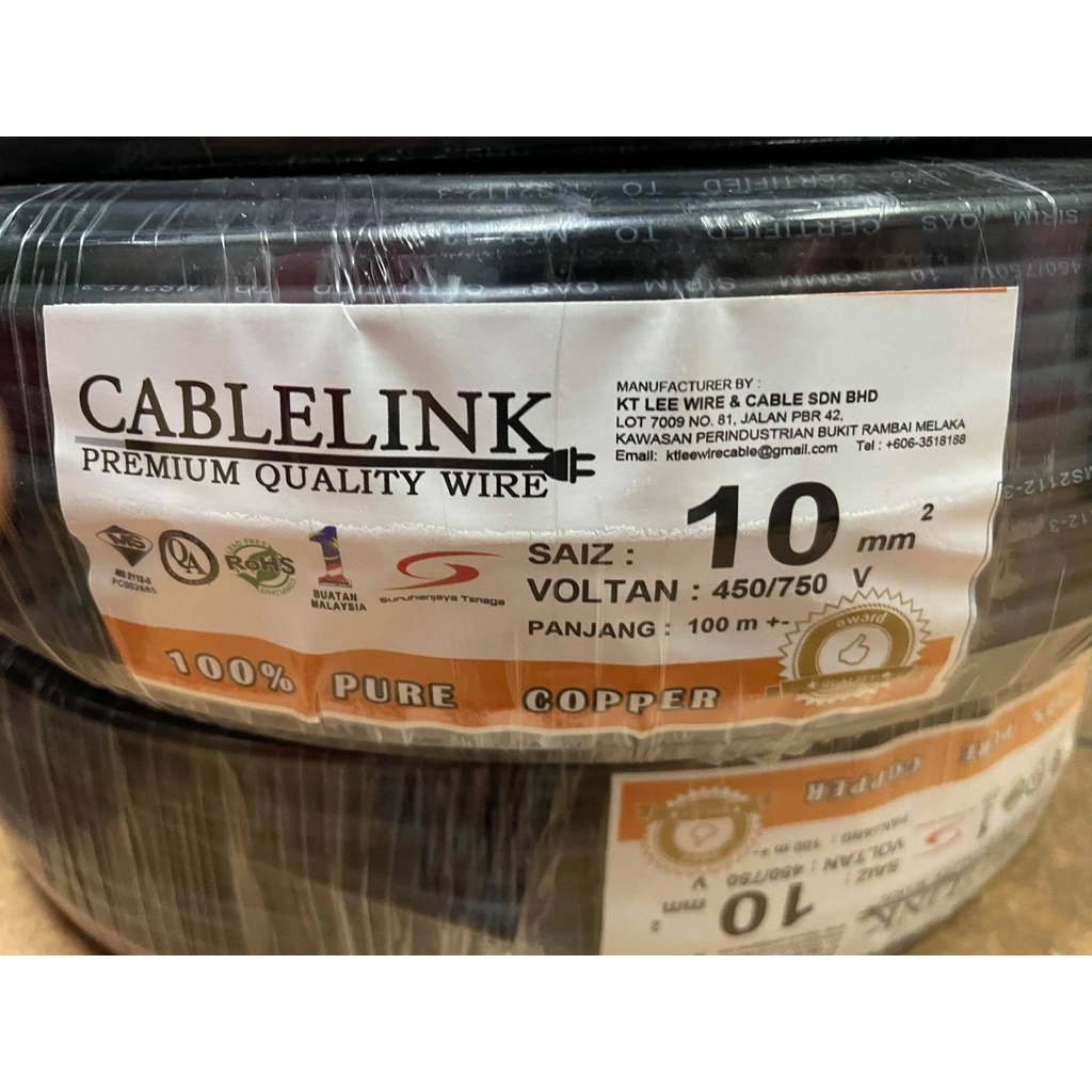 [ 10MM Wayer ] SIRIM CABLE LINK TNB JKR MAIN SUIS DB BOX MAIN WAYAR ...