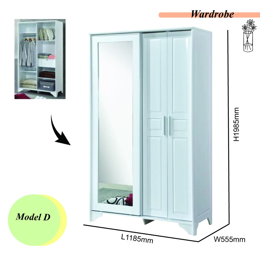 WARDROBE / CLOTHS CABINET / SWING DOOR CABINET WITH DRAWER/STORAGE ...