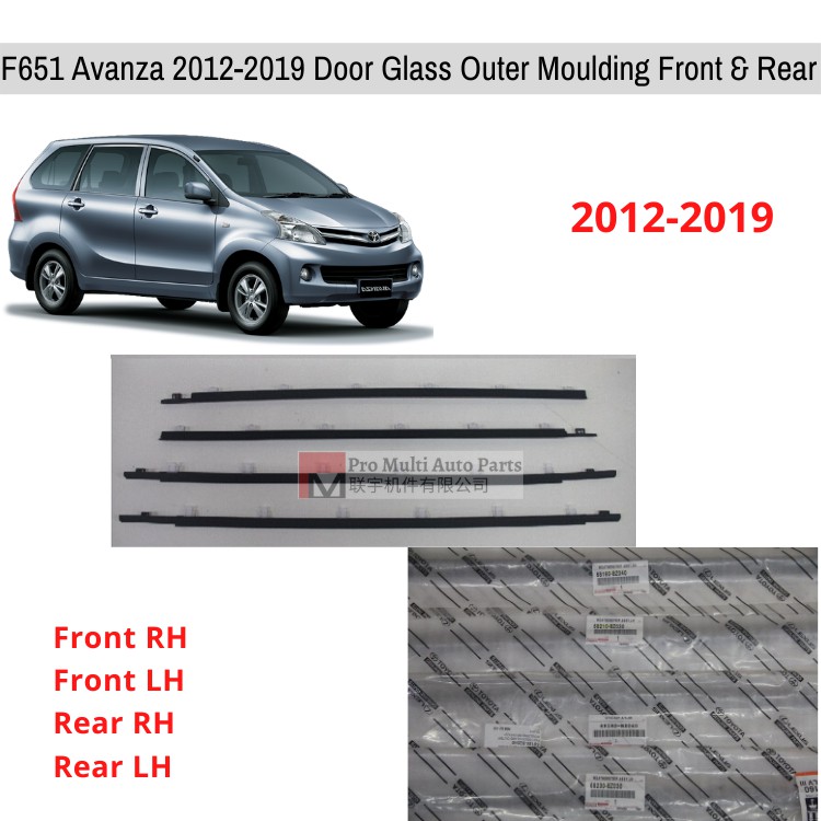 Original Toyota Avanza F651 2012-2019 Door Glass Moulding Lining Outer ...