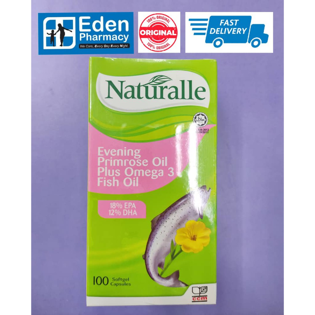 Naturalle EPO Evening Primrose Oil Plus Omega 3 Fish Oil ( 1 x 100's ...