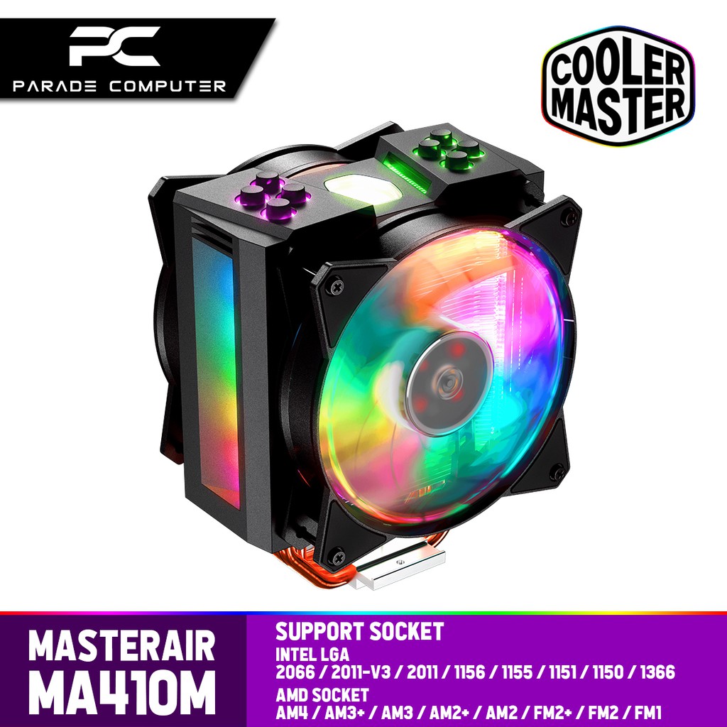Cooler Master MasterAIR MA410M Rgb Lighting and Dua MF120R Air Balance ...
