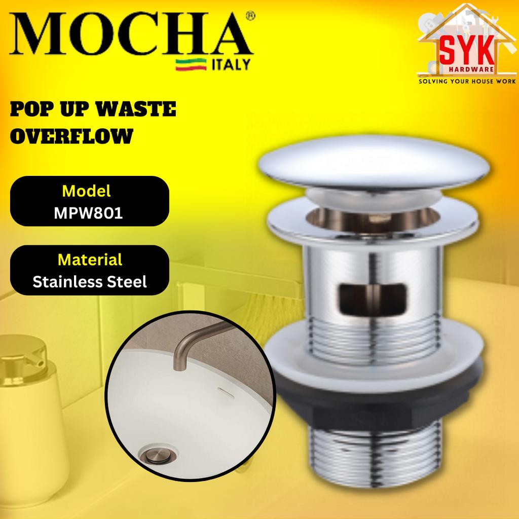 SYK Mocha MPW801 Stainless Steel Pop Up Waste With Overflow Sink Basin ...