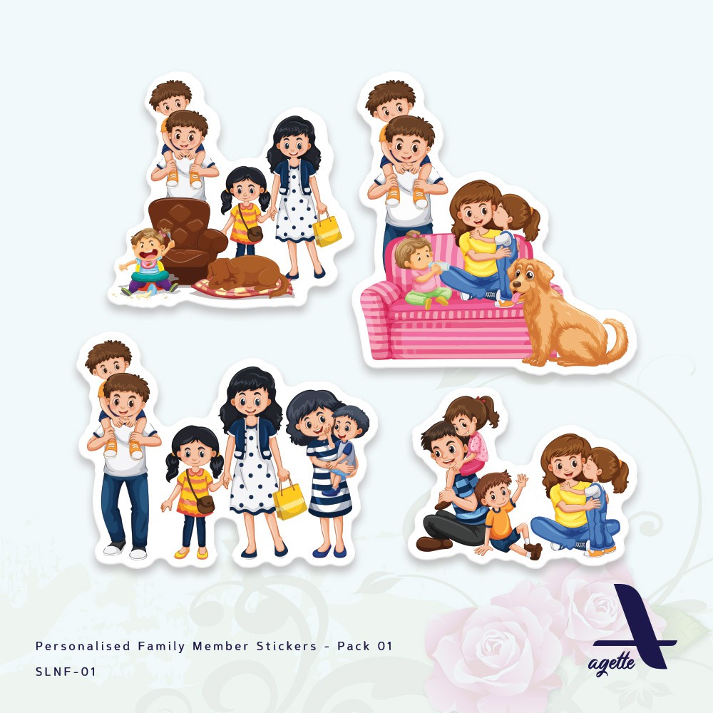 Custom Sticker Label Family Name - Lamination - Waterproof Sticker ...