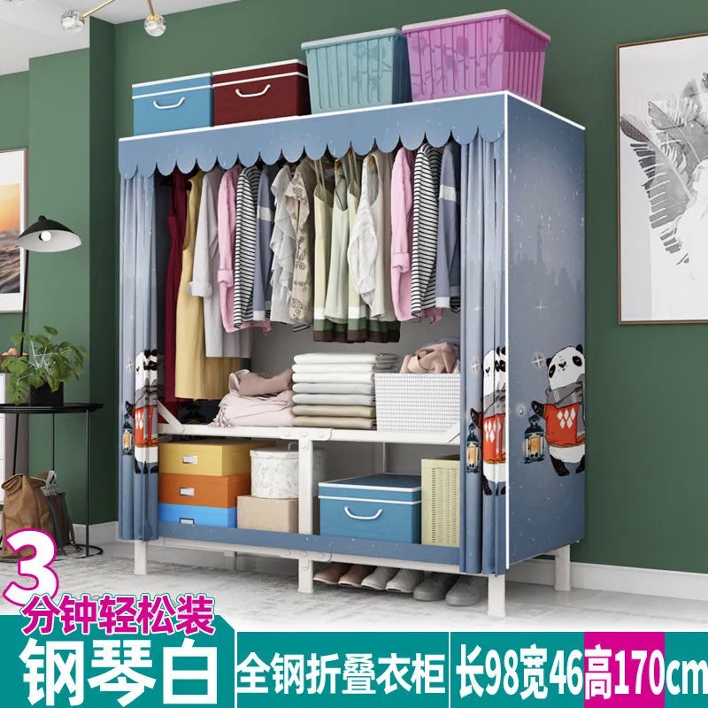 Foldable Cloth Wardrobe Modern Simple Steel Frame Cloth Wardrobe Simple ...