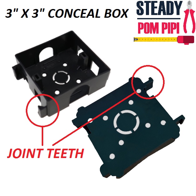 3 X 3 PVC ELECTRICAL CONCEAL BOX / PVC BLACK BOX / PVC JOINT-ABLE ...