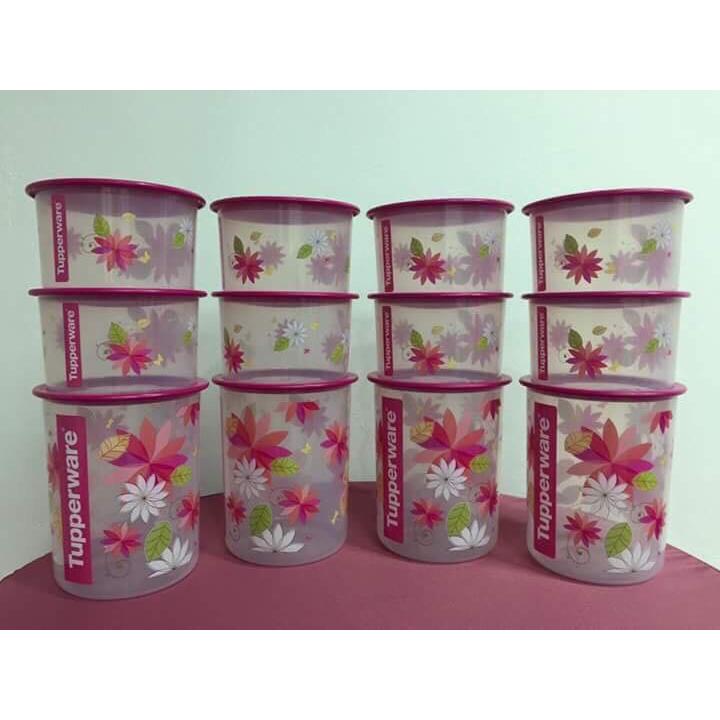 Tupperware One Touch Pink Blossom Set 2 (4 x 600ml + 2 x 1.25L ...