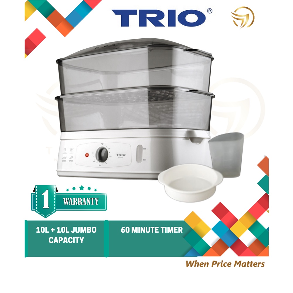 TRIO 20L ELECTRIC FOOD STEAMER 2 TIER TFS18 TFS-18 PENGUKUS MAKANAN ...