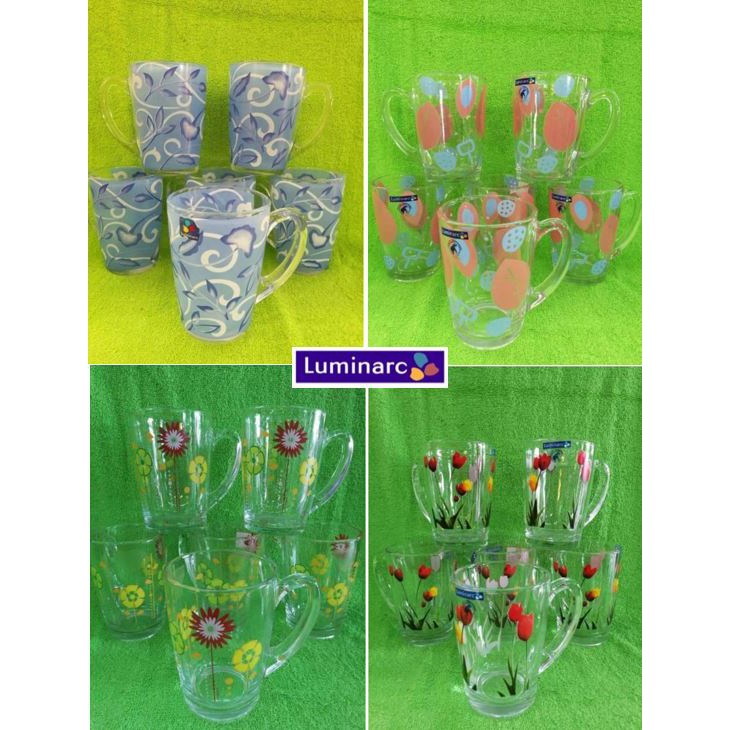 Luminarc 6 pcs mug / cawan kaca Luminarc | Shopee Malaysia