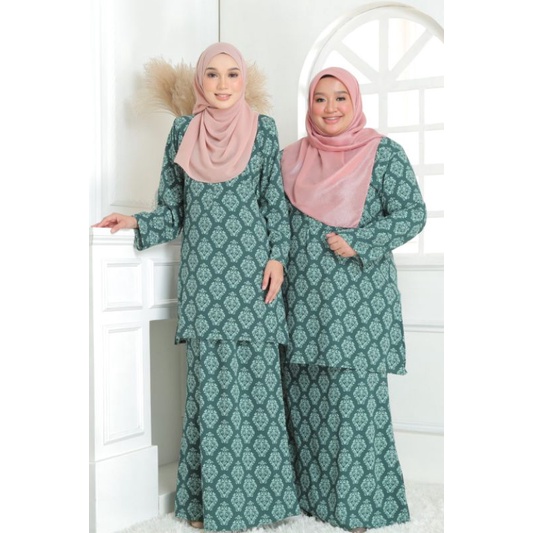 Baju Kurung Bercorak Cantik Black , Blue , Green , Maroon Ironless Saiz ...