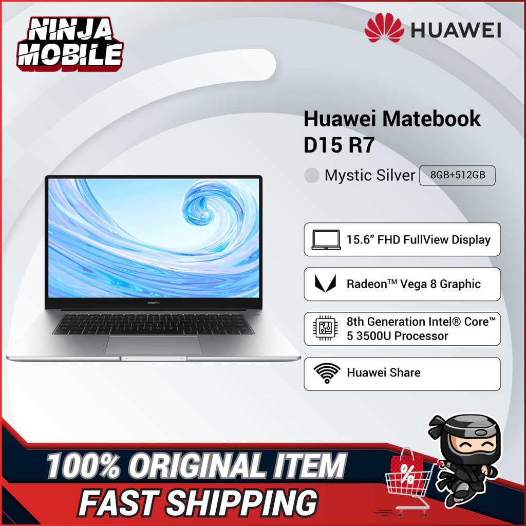 Huawei Matebook D15 R7 /BOH-WAP9R (8GB RAM+512GB SSD) Original Huawei ...