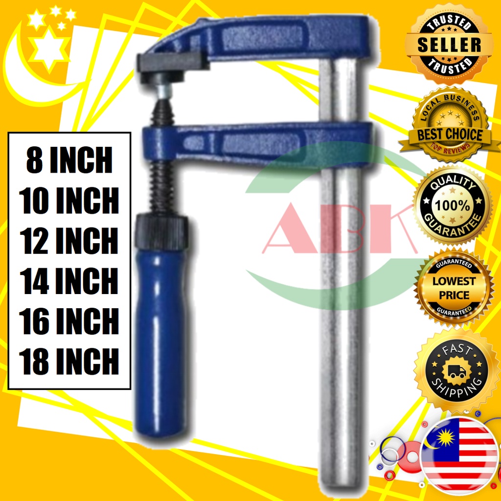 HEAVY DUTY ADJUSTABLE F-CLAMP DEEP-THROAT BAR CLAMP ( 4 / 6 / 8 / 10 ...